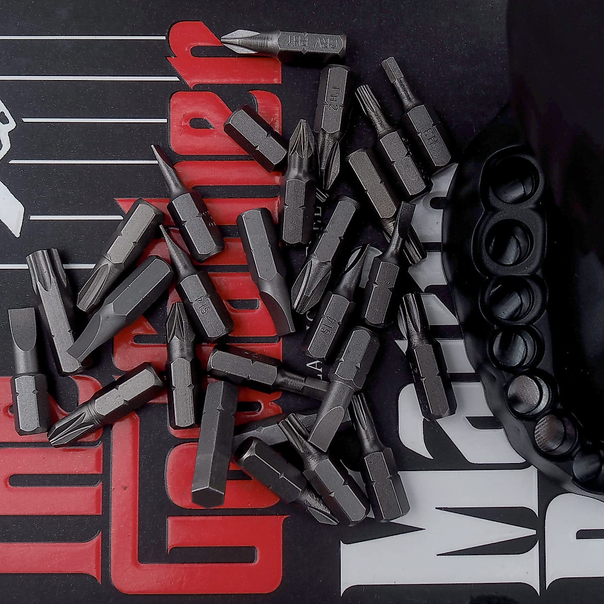 Magoog Denture Drill Bit Holder,Gag Gift for Dentist,3D Sculpture Desk Decor,1/4” Hex Bit Screwdriver,2-in-1 Screwdriver& Desk Gadget,Magnetic Gums with 28PCS Bits,Red