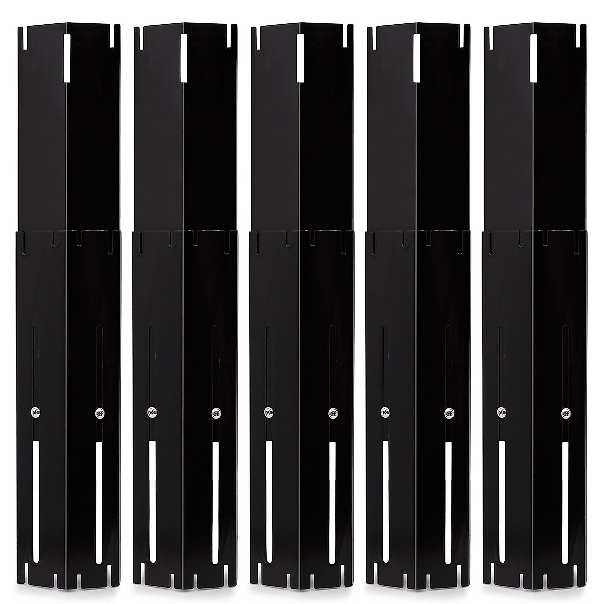 Universal Adjustable Grill Heat Plates/Heat Tents/Burner Covers/Heat Deflectors/BBQ Grill Heat Shields/Grill Cover Plates/Grill Diffuser for Gas Grill, Porcelain Steel Grill Replacement Parts (5-Pack)