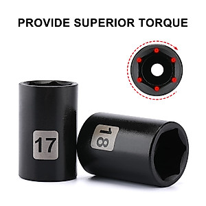 Mayouko 1/2" Drive Shallow Metric Socket Set, CR-V, 6 Point, 14 Pieces, 11mm to 32mm