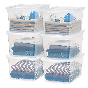 IRIS 58 Quart Clear Storage Box, 6 Pack
