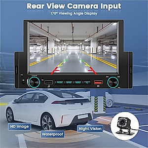 Hikity Apple CarPlay Car Radio Android Auto, 6.2 Inch Single Din Touchscreen Car Stereo with Bluetooth and Backup Camera, FM Car Audio Receiver