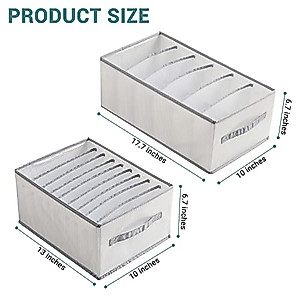 Tepnology Brands Clothes Organizer Set - Foldable Closet Storage Box for Shirts, Jeans, Socks, Sweaters - Waterproof PVC Nylon Organization Containers with 6 & 9 Grids, Handles & PP Board - Set of 2
