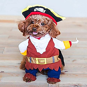 Meihejia Cat Pirate Costumes - Super Cute Pet Pirate Costume for Small Dogs & Cats (Small)