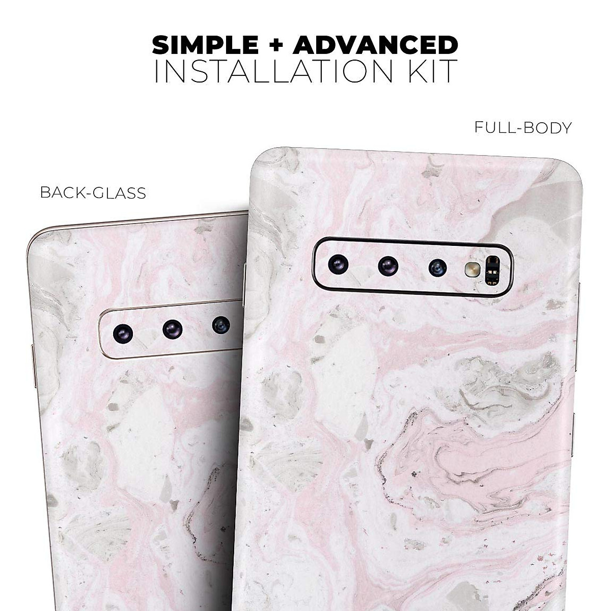 DesignSkinz Mixtured Pink and Gray v4 Textured Marble Protective Vinyl Decal Wrap Skin Cover Compatible with The Samsung Galaxy S20 (Screen Trim & Back Glass Skin)
