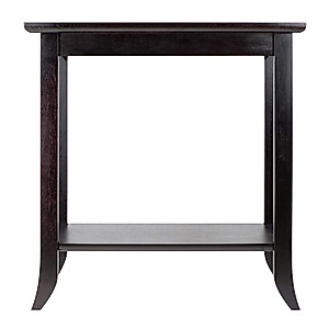 Winsome Genoa 25.04 x 23.94 x 16.3-Inch Composite Wood End Table With Glass Top, Dark Brown (92419)