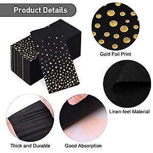 durony 120 Pack Gold Foil Guest Napkins Polka Dot Disposable Hand Towels Linen-Feel Guest Napkins 12 x 17 Inch Cocktail Dinner Paper Napkins Decorative Bathroom Napkins for Parties, Wedding