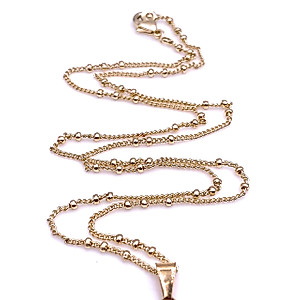 LESLIE BOULES Sacred Heart of Jesus Pendant Necklace for Women 18K Gold Plated Chain Religious Jewelry