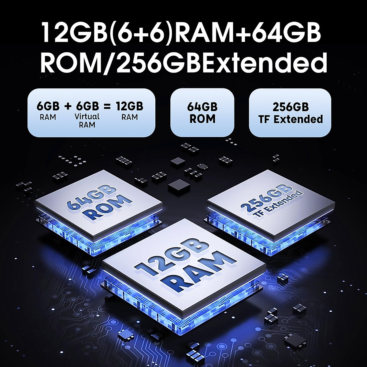 Ulefone Unlocked Rugged Phones, Armor X13 (12+64GB), 50MP Rear Camera, 24MP Night Vision Camera, Android 14 OS Rugged Smartphone, 6.52” Screen, 6320mAh, NFC, GPS, Dual 4G Mobile Phone- Black