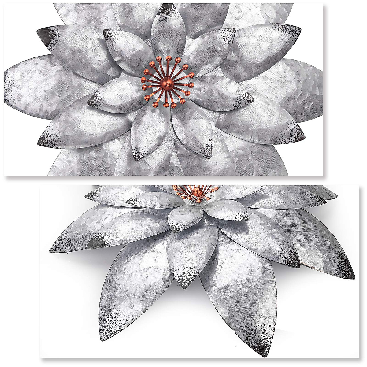 EASICUTI Bohemian Galvanized Metal Flower Wall Decor Metal Wall Art Decorations Hanging For Indoor Outdoor Home Bathroom Kitchen Dining Room Bedroom Living Room Or Wall Sculptures 12 Inch