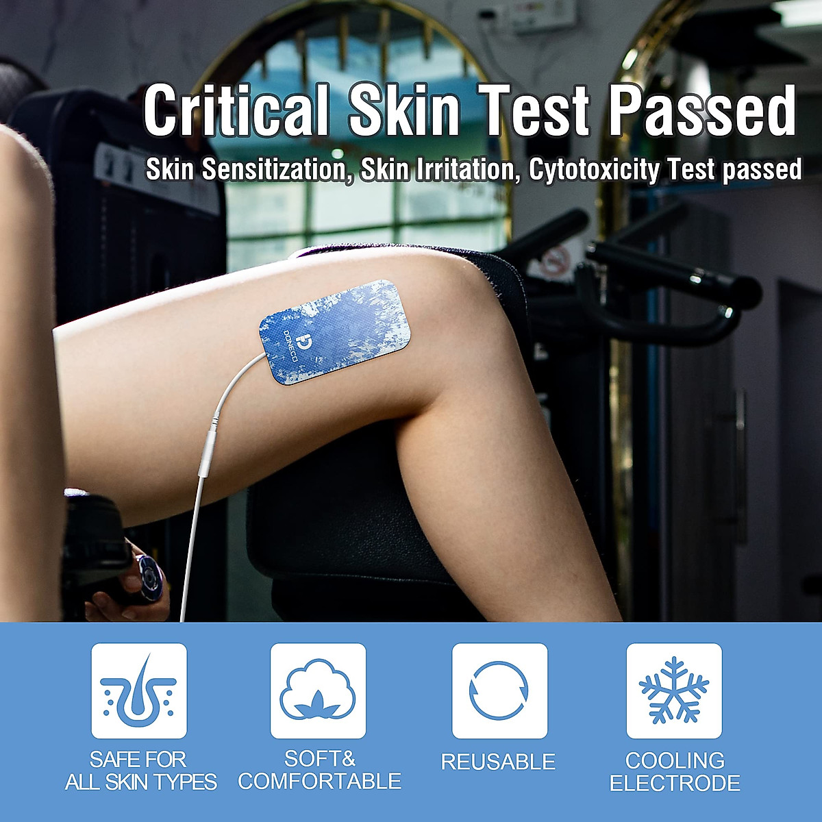 [Cold Pain Therapy] DONECO TENS Unit Pads 2X4 10 Pcs Replacement Pads Cooling Electrode Patches for Cold Physiotherapy and The Treatment of Chronic Local Pain