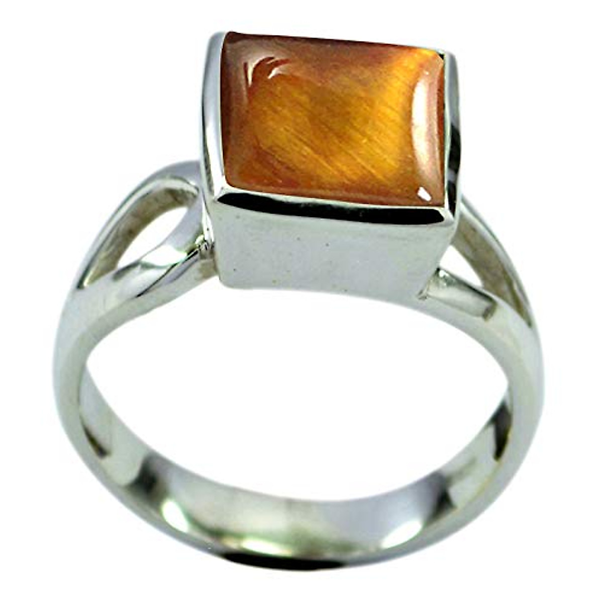 Gemsonclick CHOOSE YOUR GEMSTONE COLOR Real Square Shape Silver Rings For Women Chakra Healing Handcrafted Size 5-12