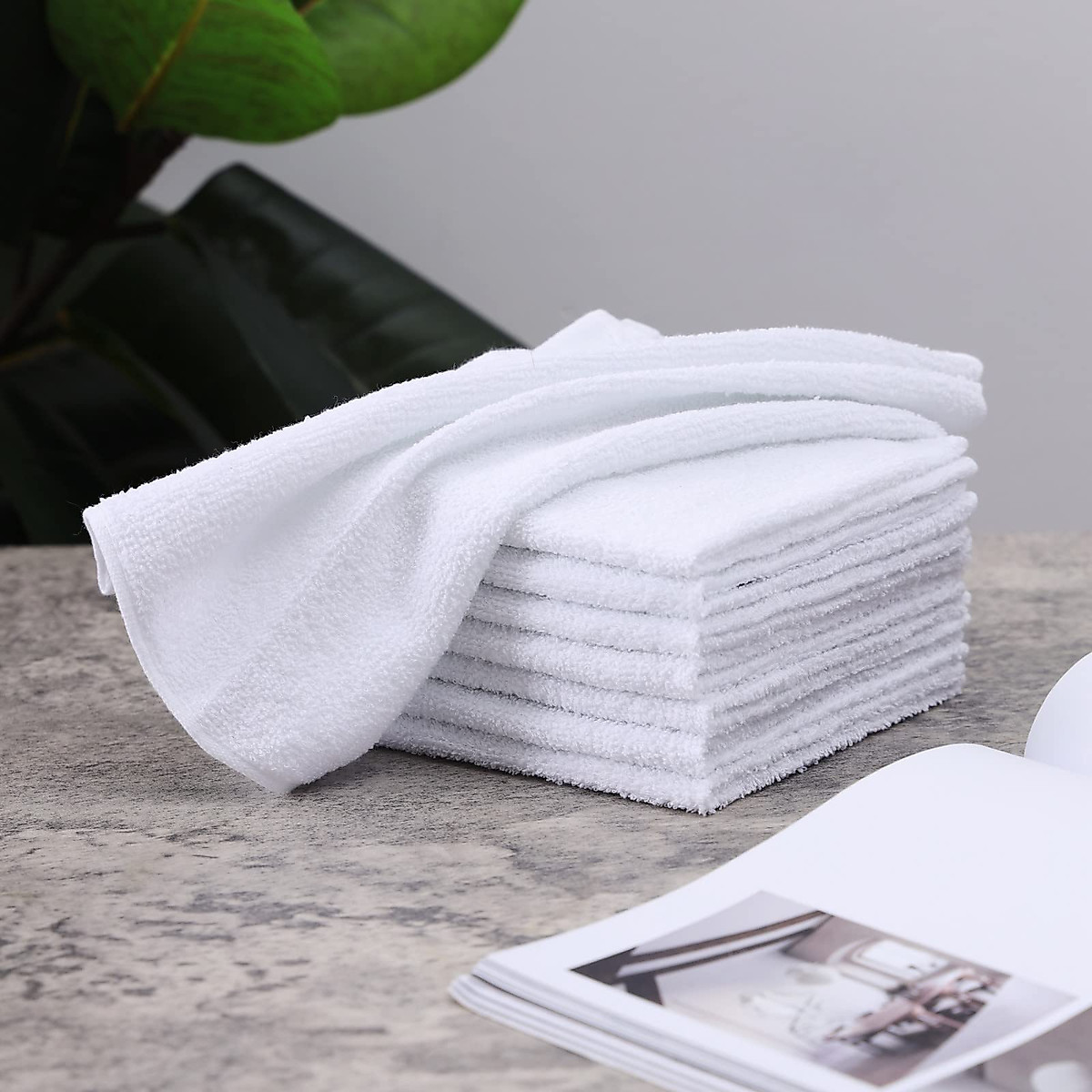 comgloe Kitchen Dish Cloth Pack of 8,100% Cotton 10x11 Inches Absorbent Reusable Dish Towels