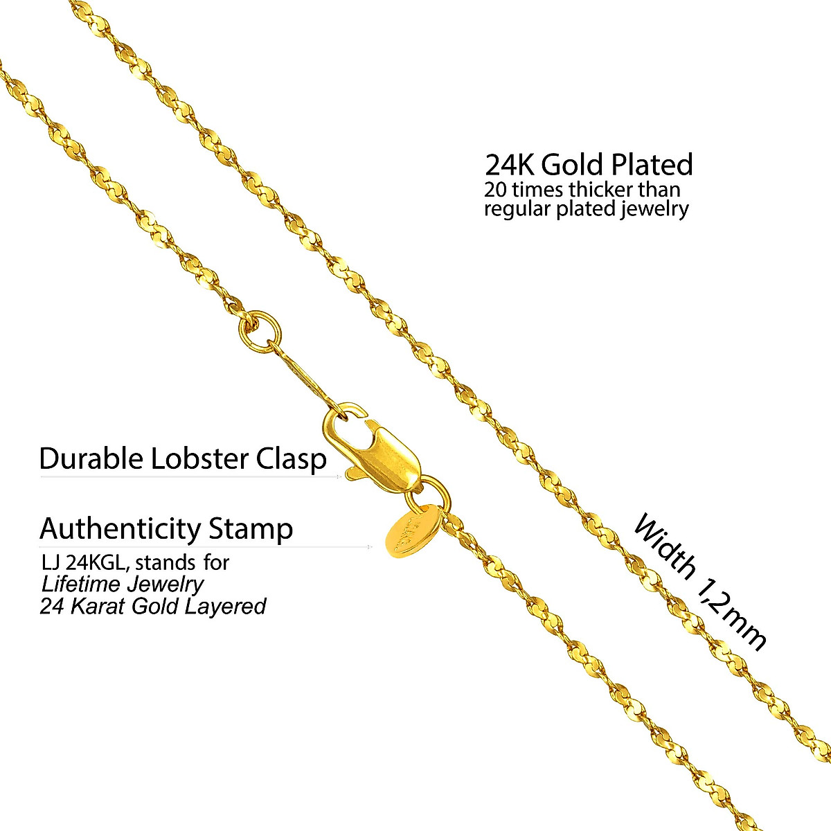 LIFETIME JEWELRY Cubic Zirconia Open Heart Pendant Necklace 24k Real Gold Plated