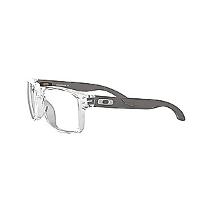 Oakley Men's Ox8156 Holbrook Rx Square Prescription Eyeglass Frames, Polished Clear/Demo Lens, 56 mm