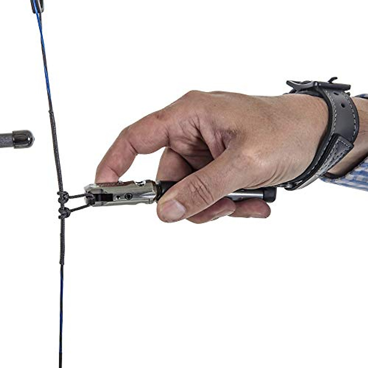 Trophy Ridge DrawPoint Archery Bow Release - Infinitely Adjustable Index Finger Release with 360-Degree Rotation, Customizable Length, Smooth Leather Wrist Strap