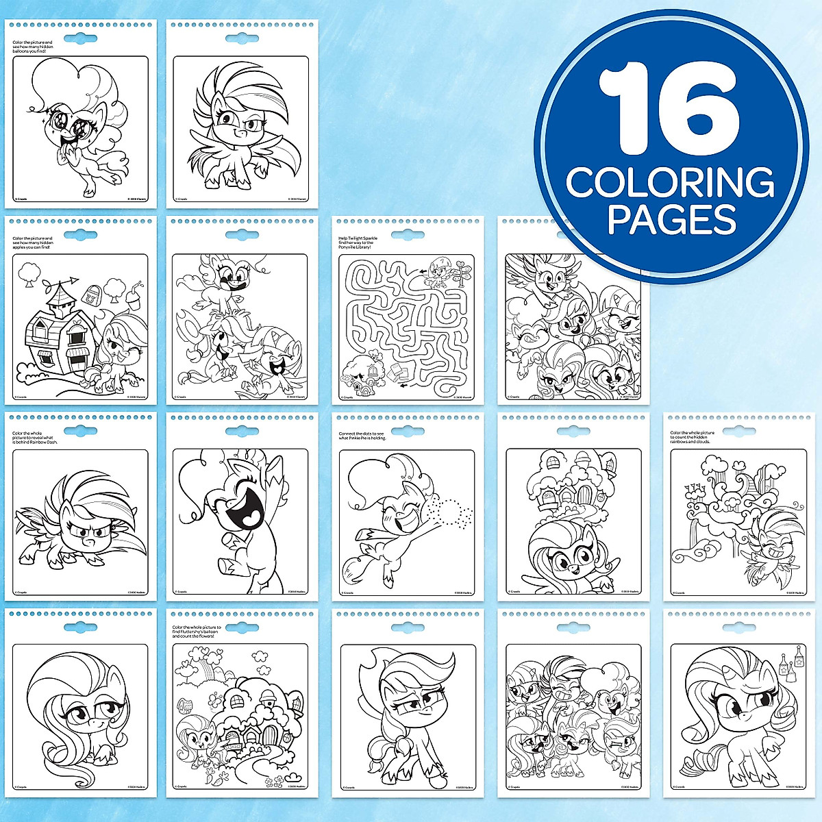 Crayola My Little Pony Color Wonder Activity Pad, 16 Mess Free Coloring Pages, Toddler Travel Activity, My Little Pony Gift