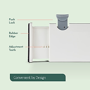 Adjustable Drawer Dividers [Set of 5] Adjustable Length 11" - 17" Drawer Organizers, Locks in Place, Easy-Assemble, Secured, Foam Ends, for Bedroom, Bathroom, Kitchen/Office Organization & Storage