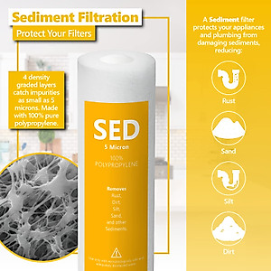 Express Water – 6 Month Alkaline Reverse Osmosis System Replacement Filter Set – 6 Filters with 100 GPD RO Membrane – 10 inch Size Water Filters