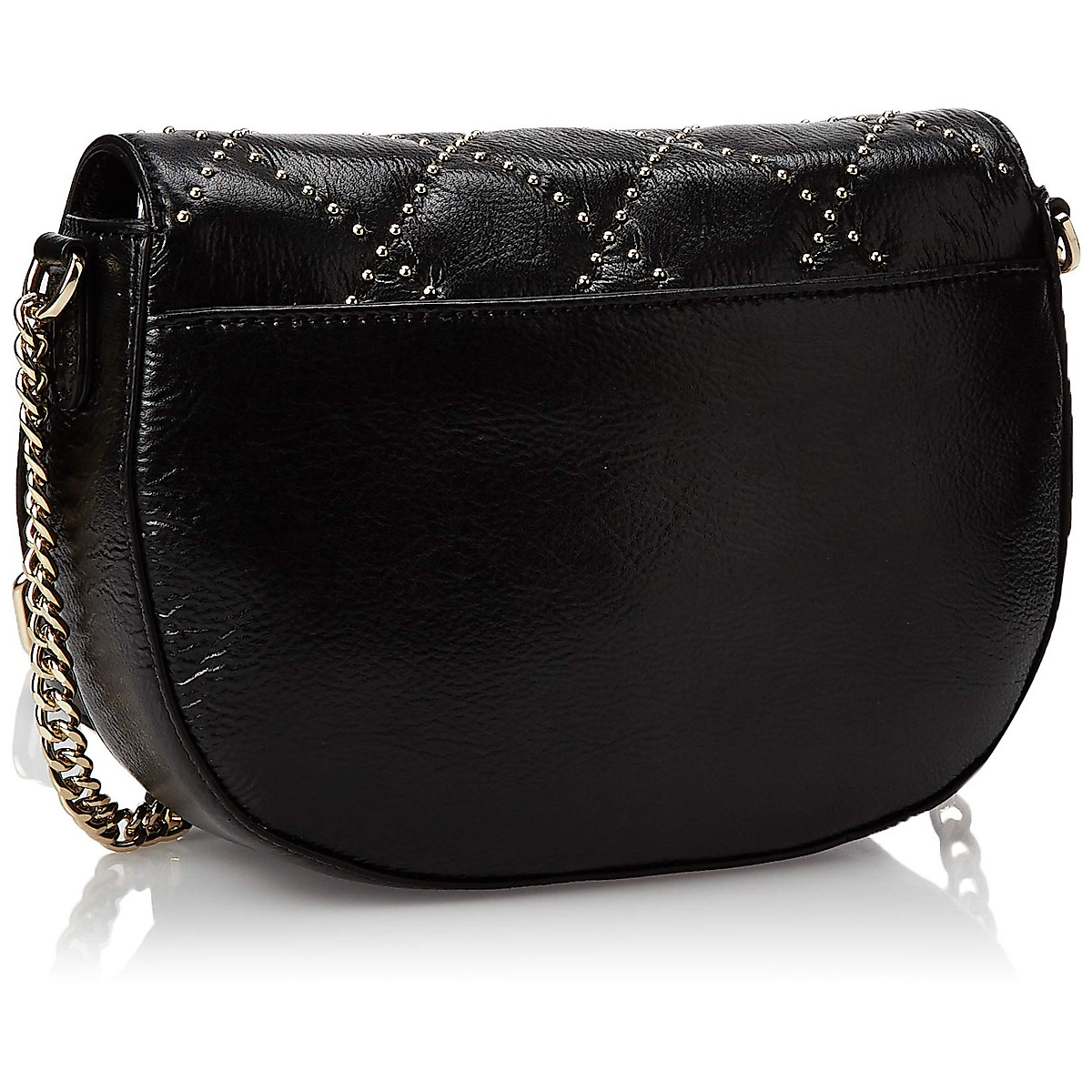 DKNY Sofia Studded Leather Small Saddle Bag Crossbody - Black