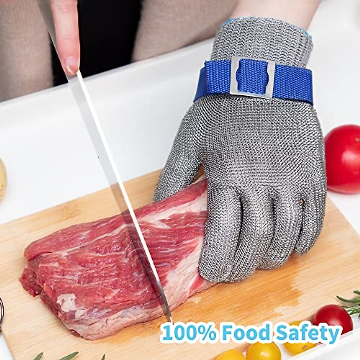 ARCLIBER Level 9 Cut Resistant Glove Stainless Steel Wire Metal Mesh Butcher Glove for Meat Cutting Oyster Shucking Chopping and Peeling