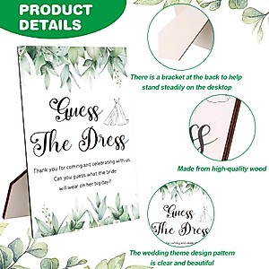 Furbeko 60 Set Guess The Dress Bridal Shower Games for Guests Include Guess The Dress Bridal Shower Game Table Sign Card White Sketching Pencils for Wedding Bridal Shower Games Party Supplies