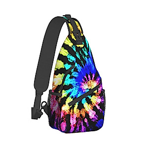 Boho Tie Dye Sling Backpack Crossbody Bags for Women Men, Stylish Boho Chest Bag Casual Small Shoulder Bags Travel Hiking Cycling Gym Sport Lightweight Daypack