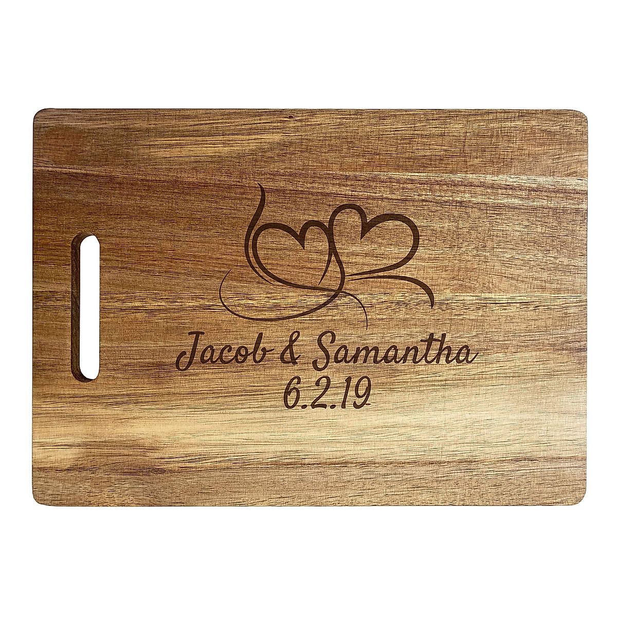 Custom Engraved Wooden Cutting Board Charcuterie Cheese Board Personalized with Custom Text or Message Acacia Wood (10 X 14)