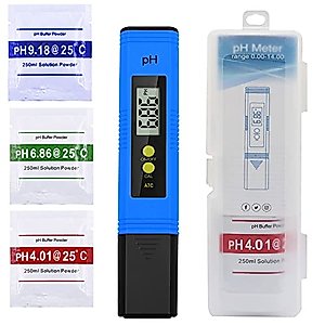 COMUSTER PENPH pH Pen,Digital Water Meter,pH Meter for Hydroponics Digital pH Test Pen 0.01 High Accuracy Pocket Size with 0-14 PH Measurement Range for Home Drinking,Swimming Pools and Aquariums,Blue