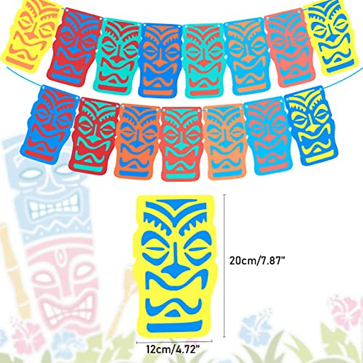 15 PCS Tiki Banner for Hawaiian Tropical Party Decor