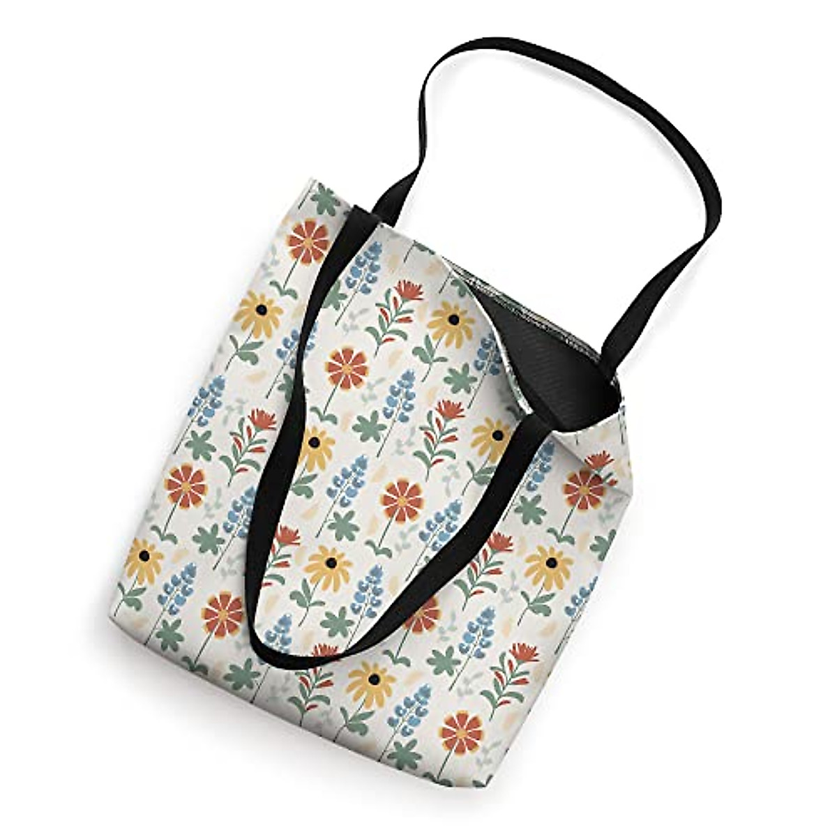 Texas Wildflowers with Bluebonnets Pattern Tote Bag