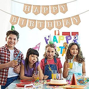 WATINC 26pcs DIY Burlap Banner with 26 Letter Stencil Kit, DIY Alphabet Banners Name Sign Burlap Flags Garland Handwriting Bunting for Party Decoration Wedding Birthday Wall Home Decor Supplies