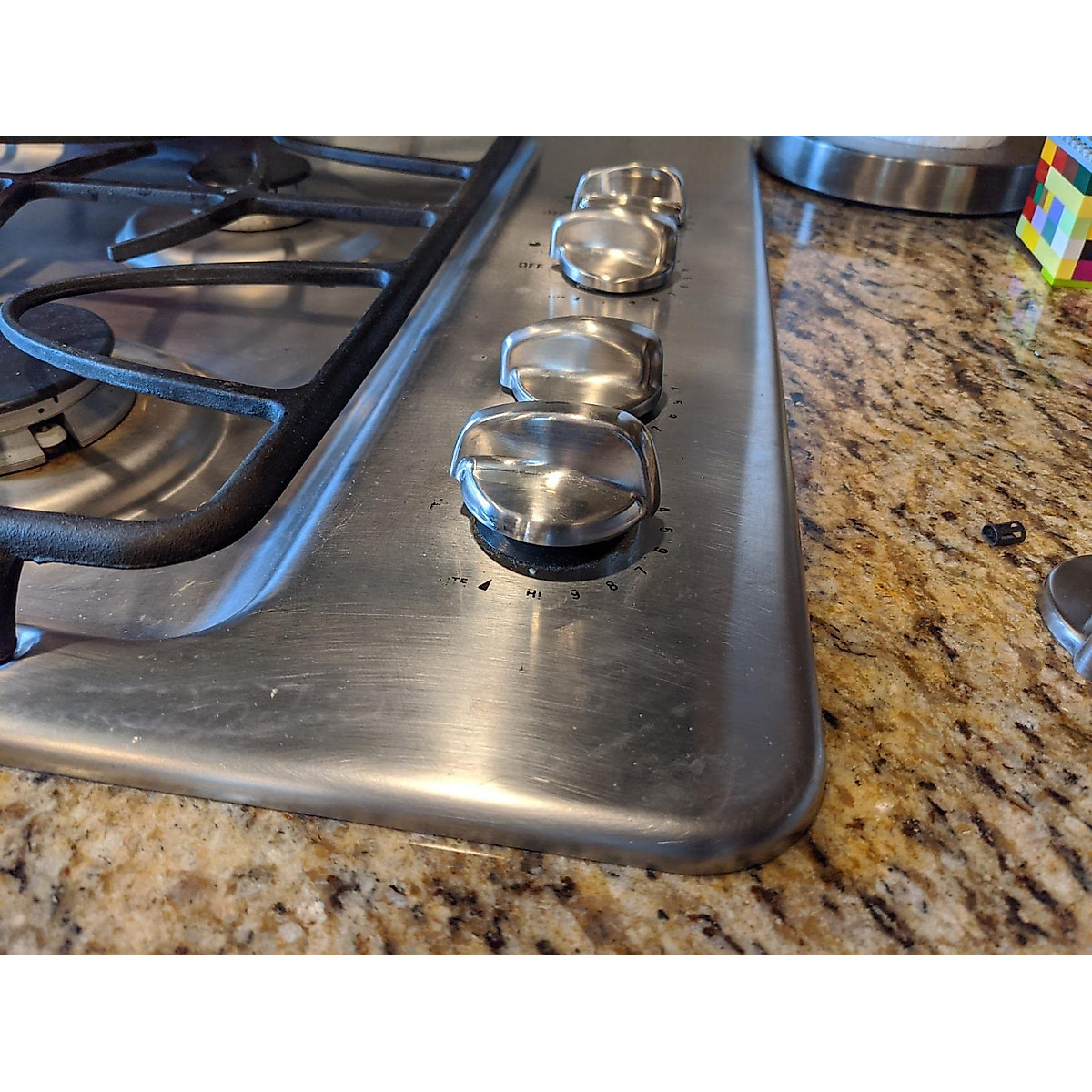 WB03T10325 Burner Control Knob Metal Stove Knobs, for General Electric (GE) A Cook top/Stove/Oven Replace AP5690210 PS3510510 (6 PCS)