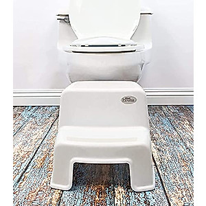 Dual Height 2 Step Stool for Kids | Slip Resistant Soft Grip Toddler's Stool for Potty Training and Use in The Bathroom or Kitchen | BPA Free for Comfort and Safety (1 Pack, Grey)