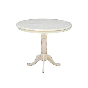 International Concepts 36-Inch Round Extension Counter Height Table with 12-Inch Leaf