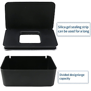 CZWESTC Diaper Wipes Dispenser, Baby Wipe Holder Case, Wipe Container with Sealing Lid Design, Keeps Diaper Wipes Fresh (Black)