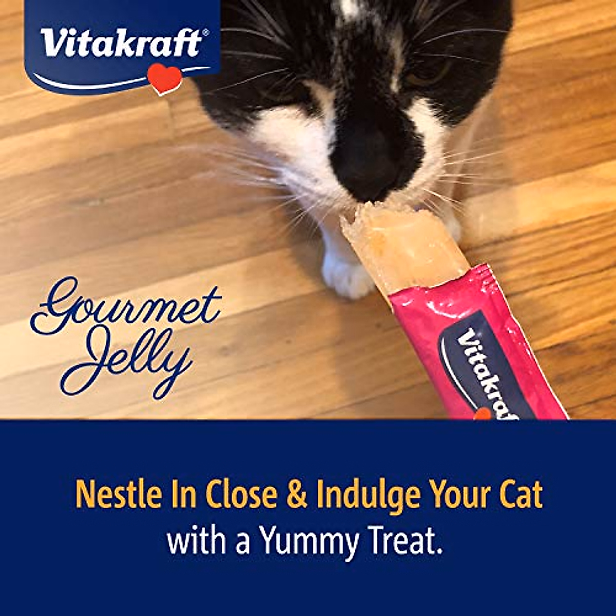 Vitakraft Gourmet Jelly Squeezable Cat Treats - Chicken and Carrot - Tasty Gelatin Cat Snack - Great for Hand Feeding - Multi Pack of 4