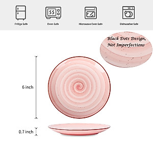 Selamica Ceramic Dessert Plates Set of 6, Small Salad Plates 6 Inch Appetizer Plates for Kitchen, Small Dinner Plates/Dishes for Cake Snacks Side Dish, Microwave Dishwasher Safe, Gradient Color