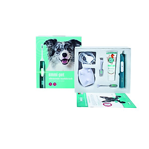 Emmi-pet Electric Toothbrush Set 2.0 for Pets. Healthier Teeth & Gums and Fresher Breath. Patented ultrasonic Technology Cleans Completely Silent, no Vibration and no Brushing. Rechargeable