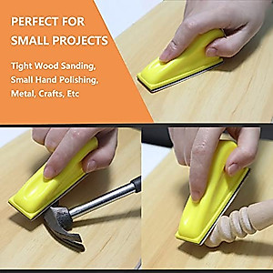 WHLLING Micro Detail Sander with 70PCS Sandpaper-Grit 80 120 180 240 320 400 600, 3.5”x 1”Micro Sanding Tools Detail Sander for Small Projects, Crafts Wood and Small Space Polish Sanding Works