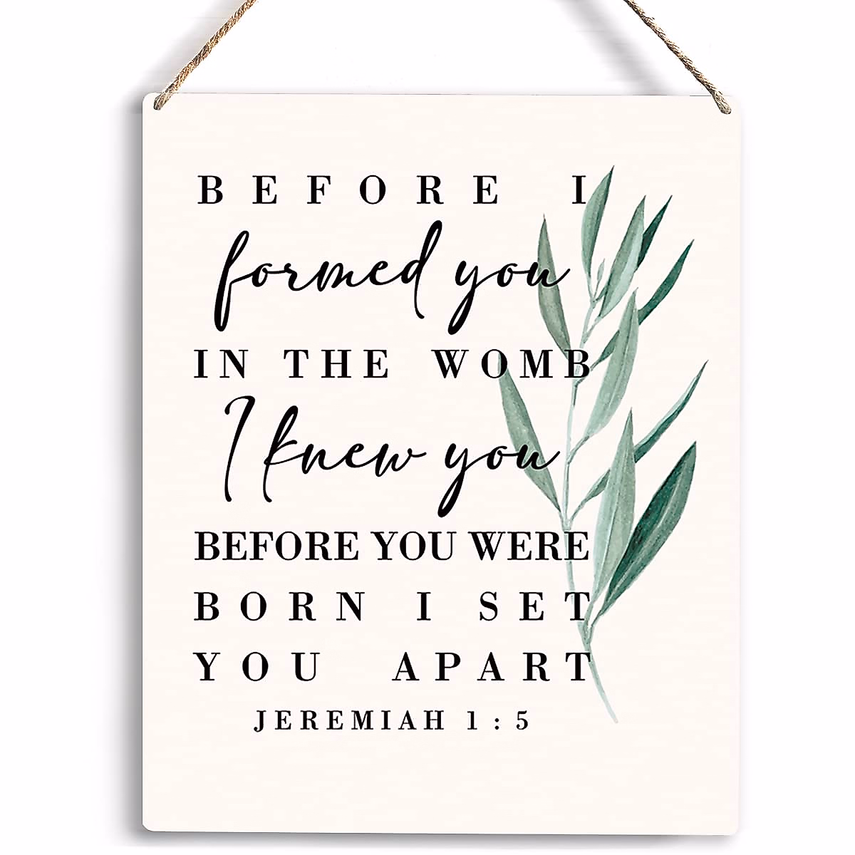 Christian Nursery Decor Before I Formed You In the Womb I Knew You Wooden Hanging Sign Baby Shower Bible Verse Wall Art Nursery Bedroom Decor Nursery Gifts 8 x 10 Inches