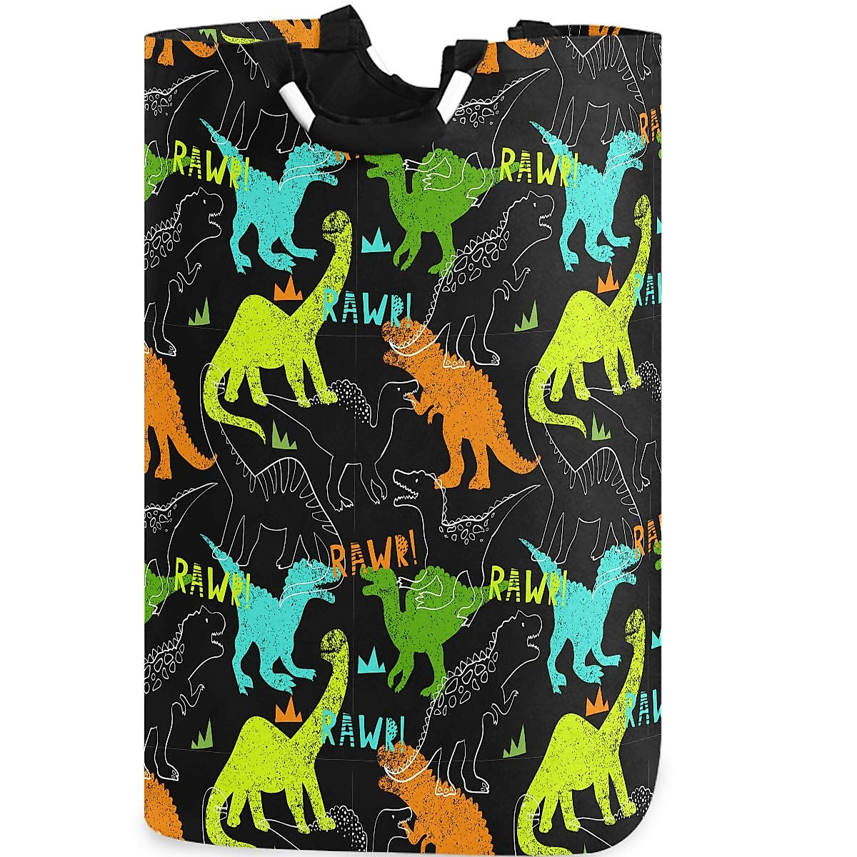 visesunny Large Capacity Laundry Hamper Basket Dino Rawr Water-Resistant Oxford Cloth Storage Baskets for Bedroom, Bathroom, Dorm, Kids Room