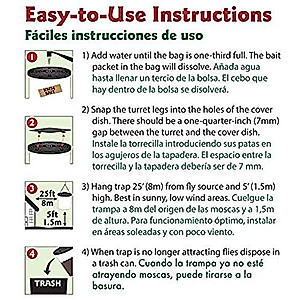 Flies Be Gone Fly Trap - Disposable Non Toxic Fly Catcher - Made in USA - Natural Bait Trap for Patios, Ranches. Easy to Use Outdoor Fly Traps, Keeps Flies from Coming Indoors (2 Pack)