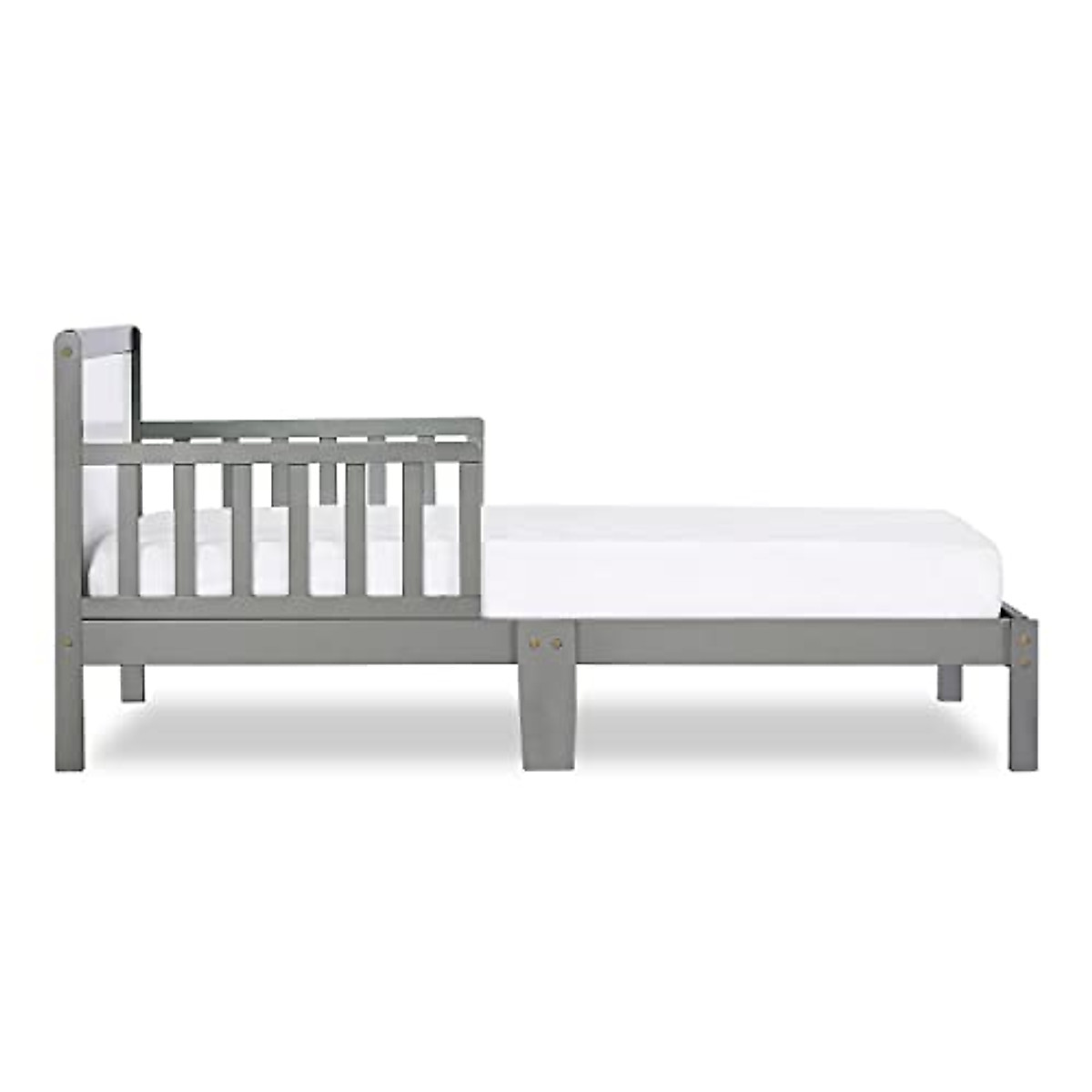 Dream On Me Brookside Toddler Bed In Steel Grey, Greenguard Gold Certified, JPMA Certified, Low To Floor Design, Non-Toxic Finish, Safety Rails, Made Of Pinewood