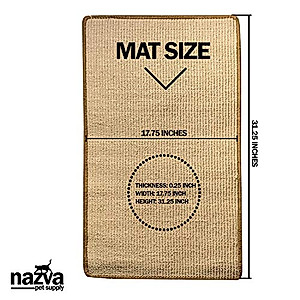 Cat Scratcher Mat Sisal Large Scratching Rug - 32” x 17” - Natural Grinding Claws, Sleeping Floor Mat - No Velcro