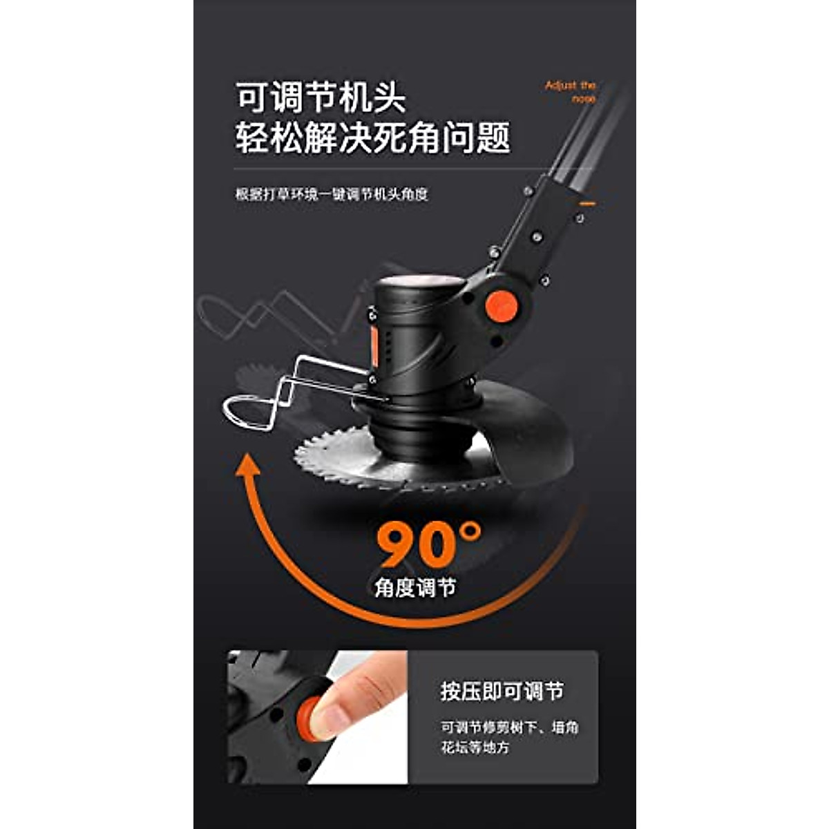 Sung Kim Folding Agricultural Multi-Functional Small Household of Lithium Battery Weeding Trimmer (21VD-Digital Display Type with one Battery)