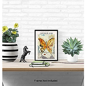 Salvador Dali Wall Art & Decor Print - Gallery Wall Art - Museum Poster - Modern Surrealism Wall Art - Contemporary Wall Art - Butterfly Picture - Living Room, Bedroom - Women, Men, Housewarming Gift