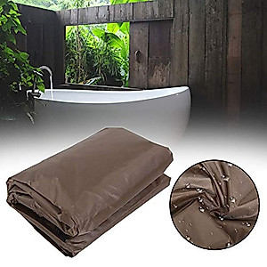 Outdoor Garden Foldable Square Rainproof Sunscreen SPA Covers Bathtub Protector Cover Hot Spring Bath Cover 90.9x90.9x11.8in (Coffee)
