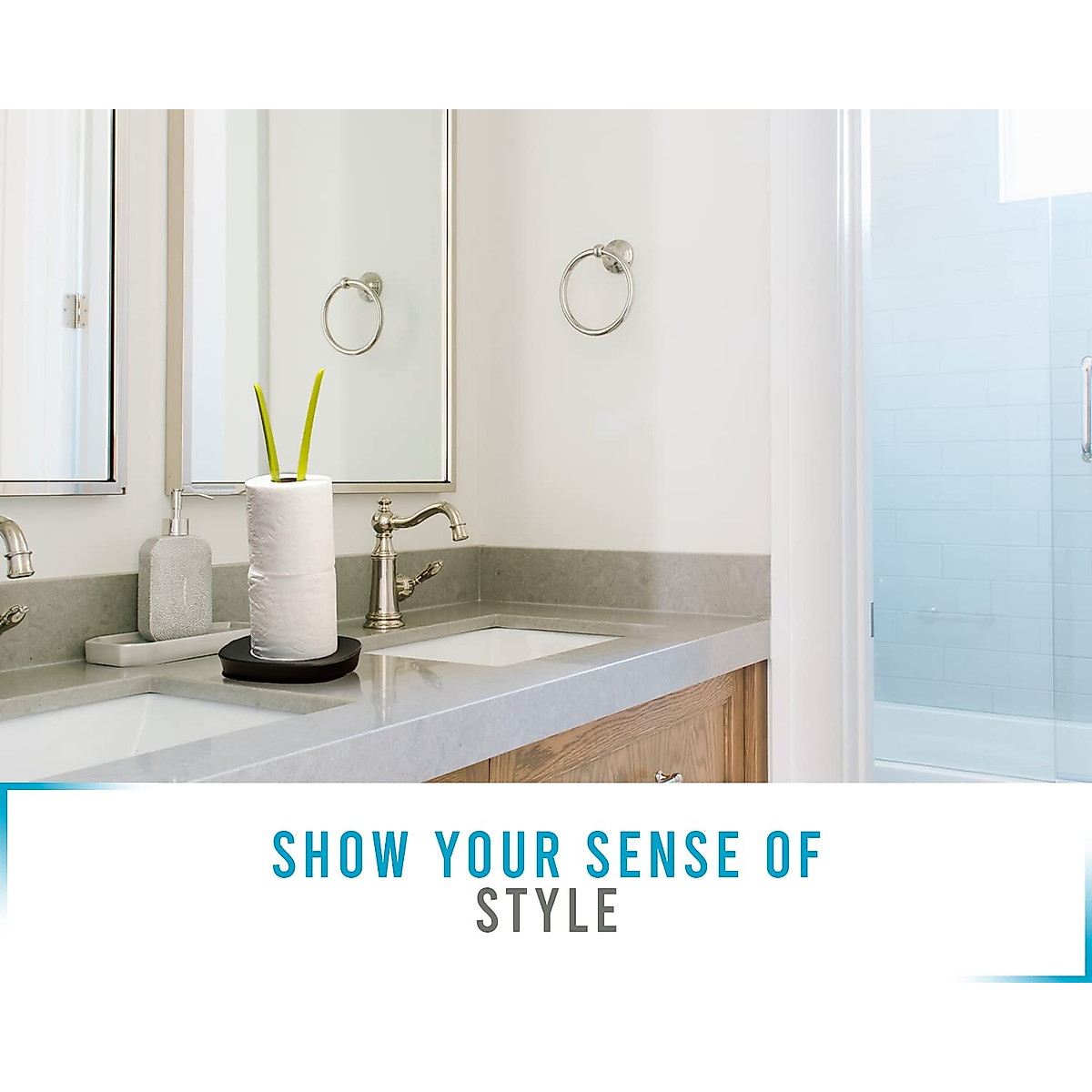 Comfify “Sprout” Decorative Paper Towel Holder or Toilet Paper Holder Vertical Countertop Paper Towel Stand or Toilet Roll Stand - Sturdy No-Slip Base - 11.75” x 6”