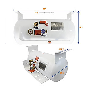 Flame King YSN122 12.2 Gallon RV, Van Or Trailer Horizontal ASME RV Propane Tank Cylinder, 12" x 28"