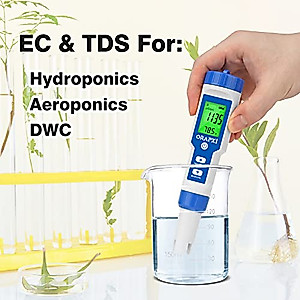 ORAPXI Salt Water Pool Tester 5 in 1 Salt SG TDS EC Temp Digital Pool Salt Meter 0-100 PPT & 1.000-1.070 Specific Gravity for Aquarium, Seawater, Salt Fish Tank, Marine Monitoring